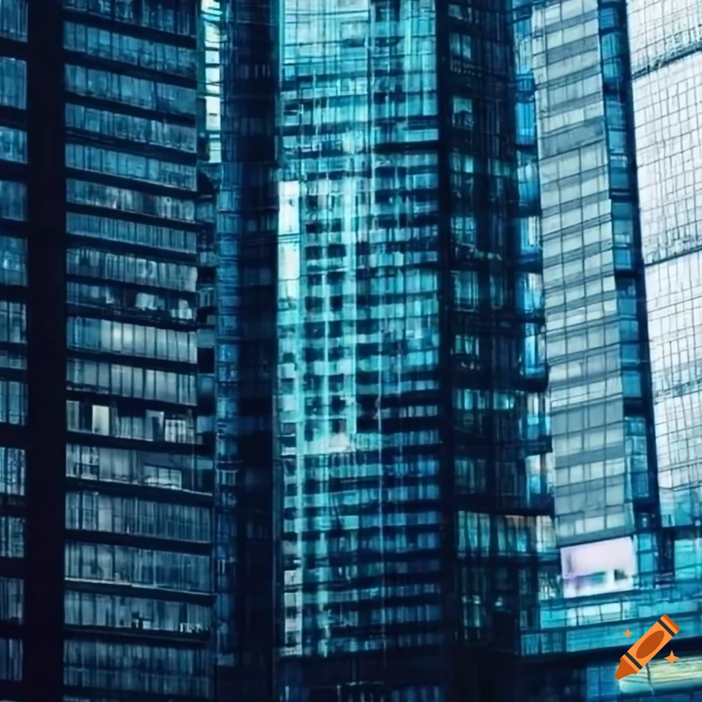 Image of only windows of a skyscraper building, looking directly to the ...