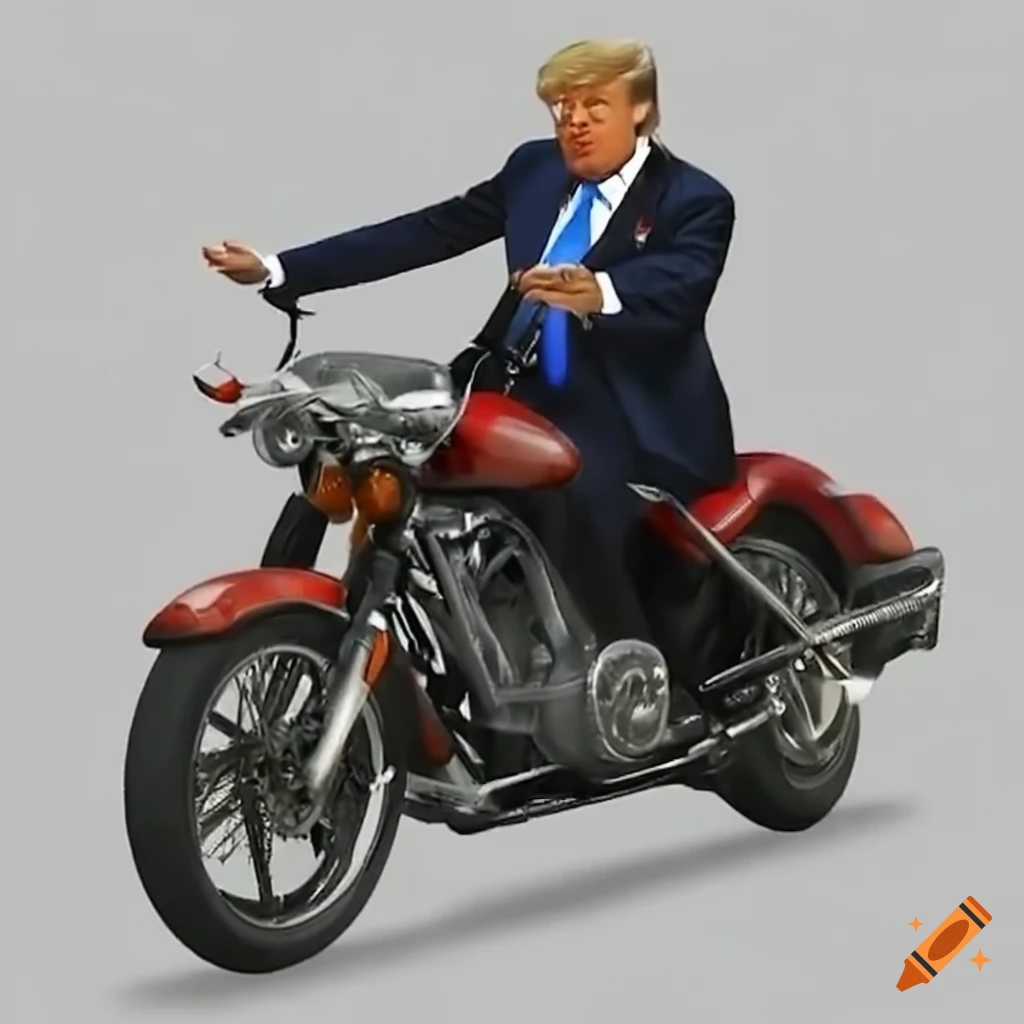 Donald trump riding bike on Craiyon