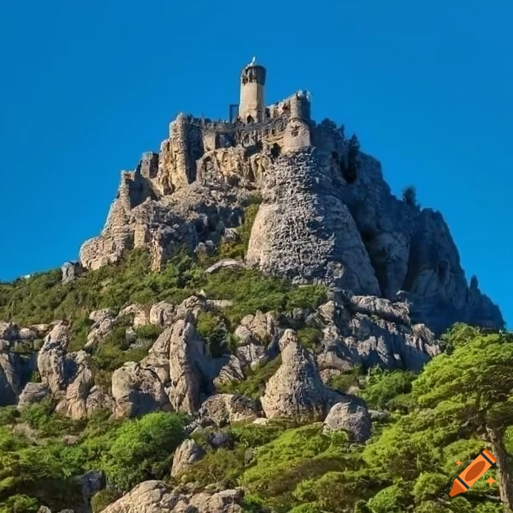 Knight stronghold on a rocky peak