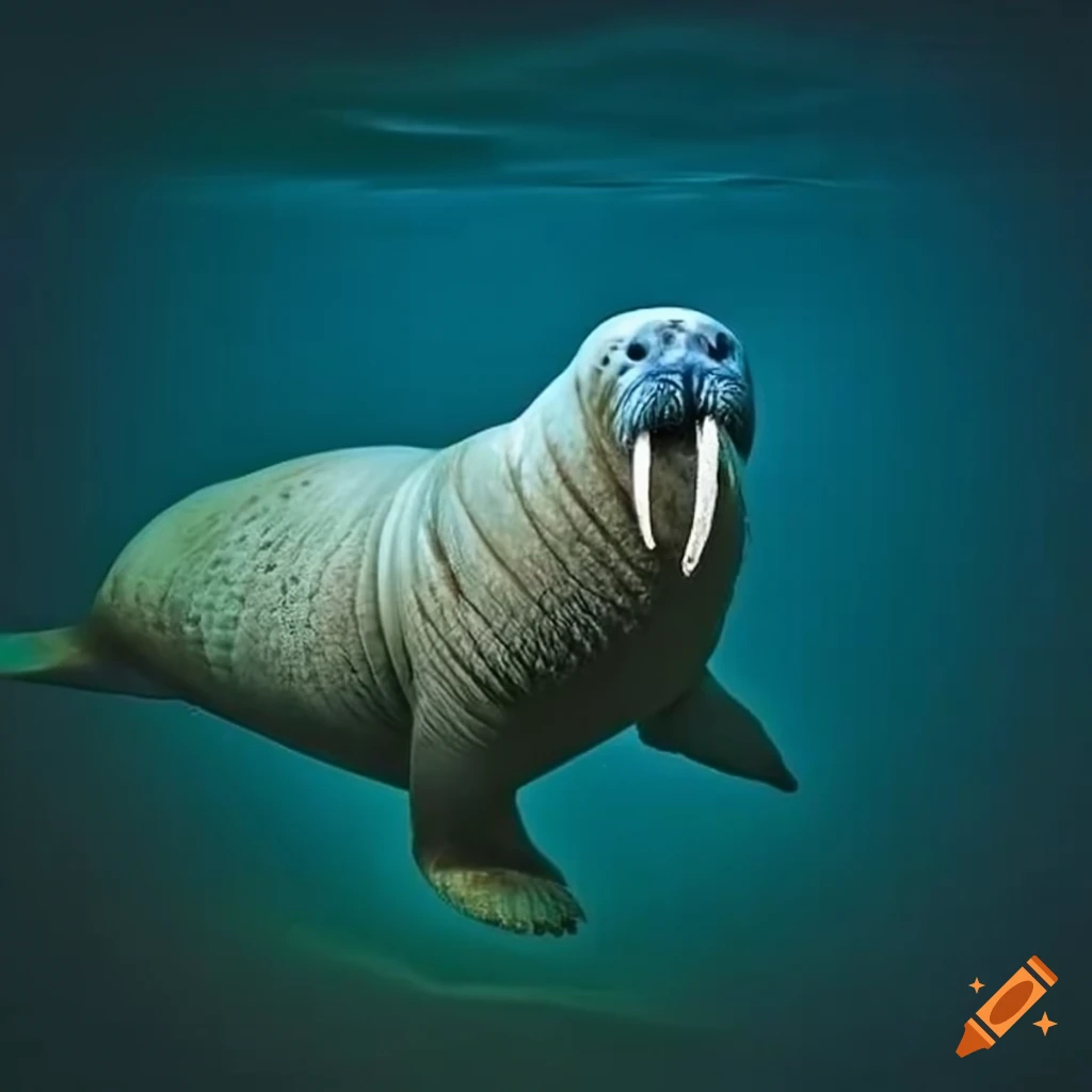 Walrus full-body color full-size hyper-realistic on Craiyon