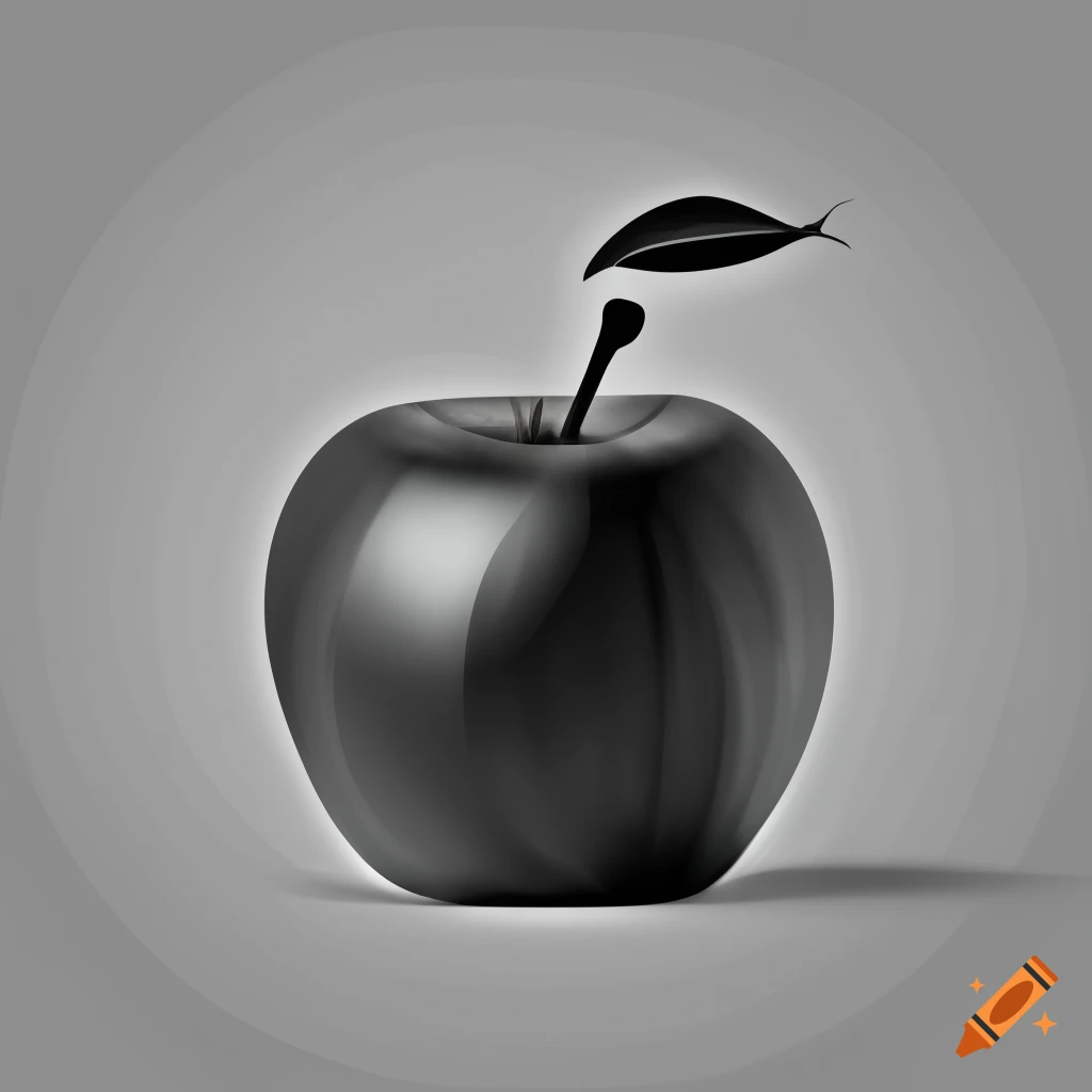 Two geometry apple black and white on Craiyon