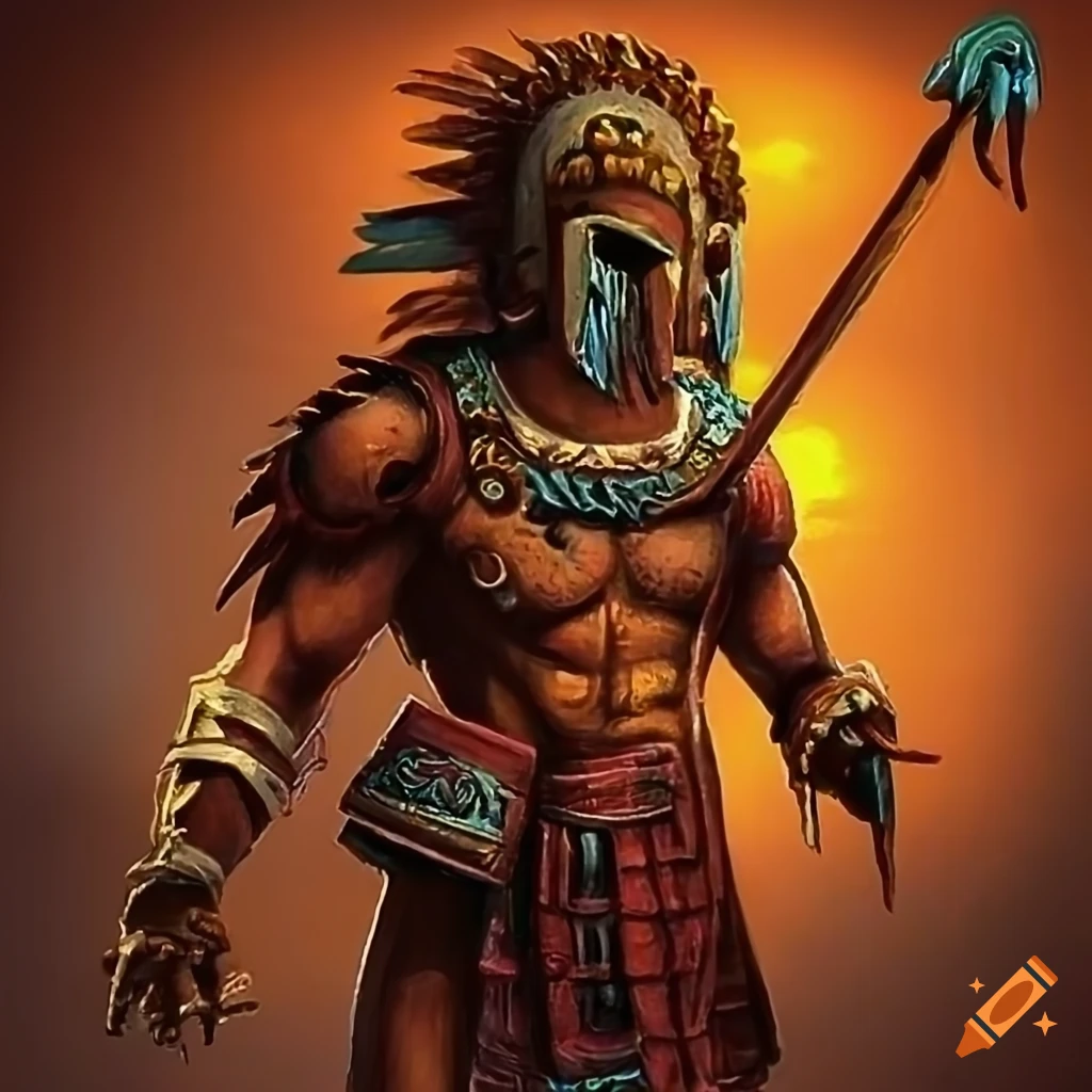 Aztec worrior mixed with a spartan worrior