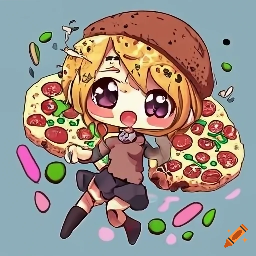 Anime chibi pizza on Craiyon