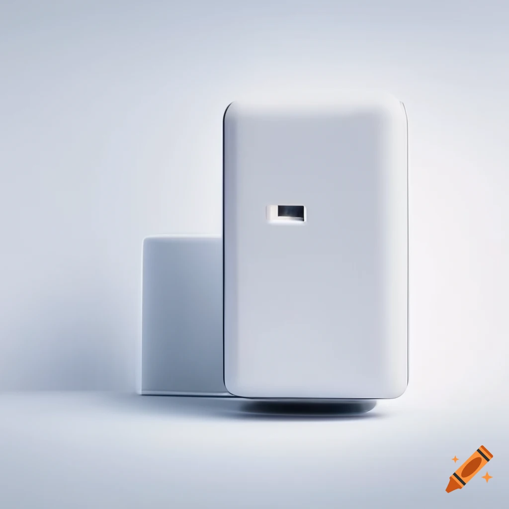 Modern white housing enclosure with a convenient usb port, laying flat ...