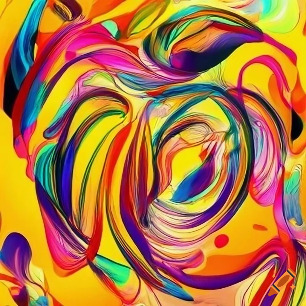 An abstract and captivating line art composition, where black lines ...