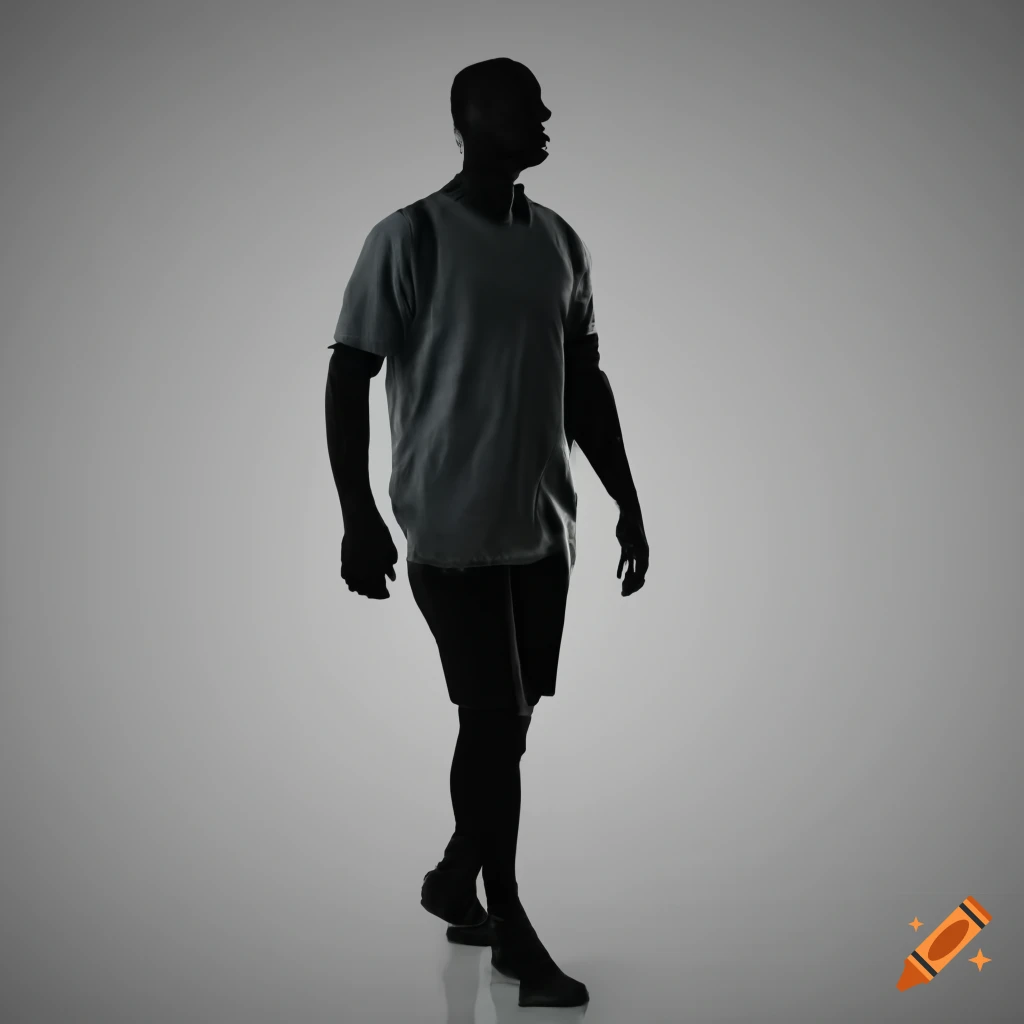 Grey silhouette of a man on a white background, full body picture on ...