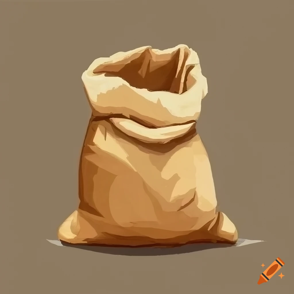 Art class, drawing of a long sack of grain, at various angles ...