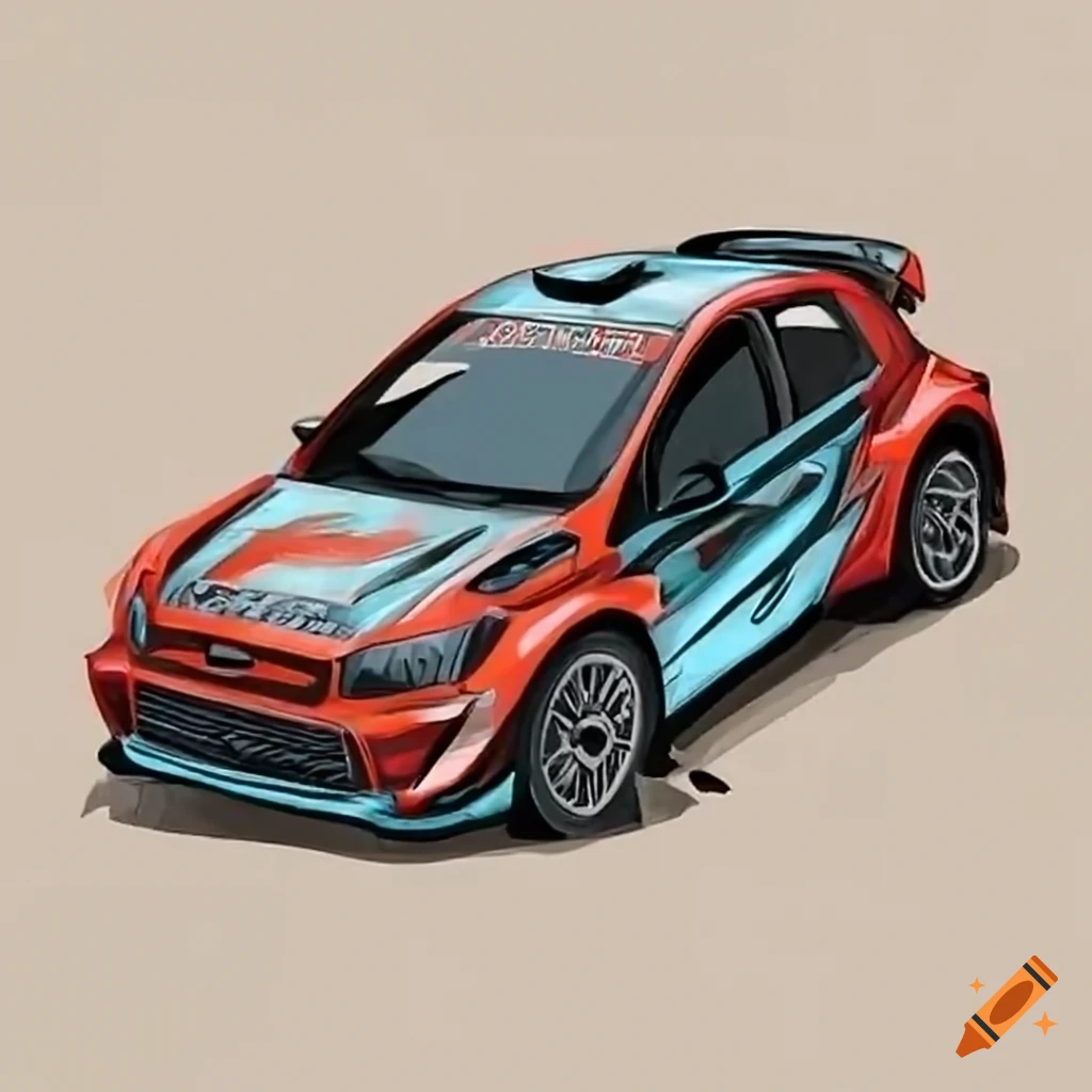 Modern rally car on Craiyon