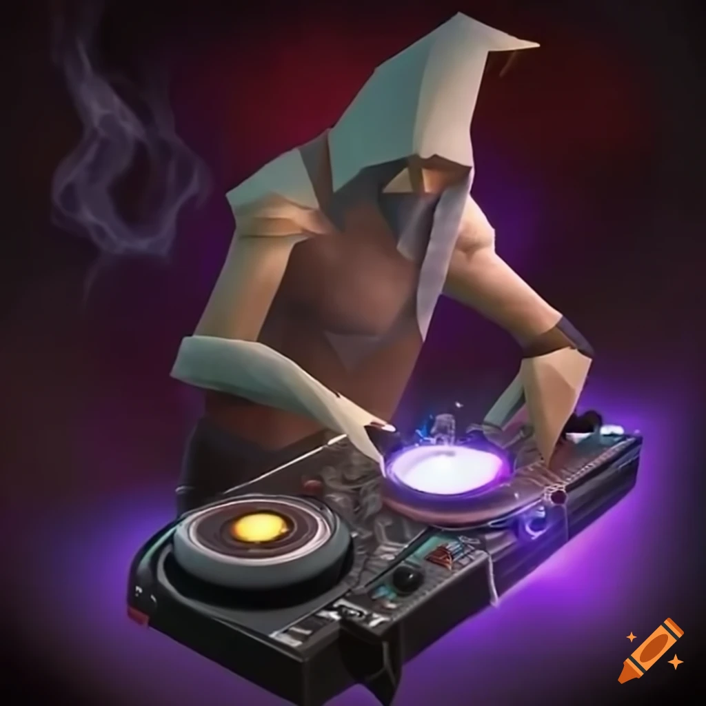 Runescape music producer with wizard costume djing on pioneer decks and ...