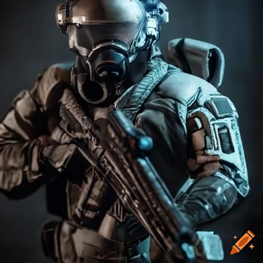 Industrial scifi badass soldier