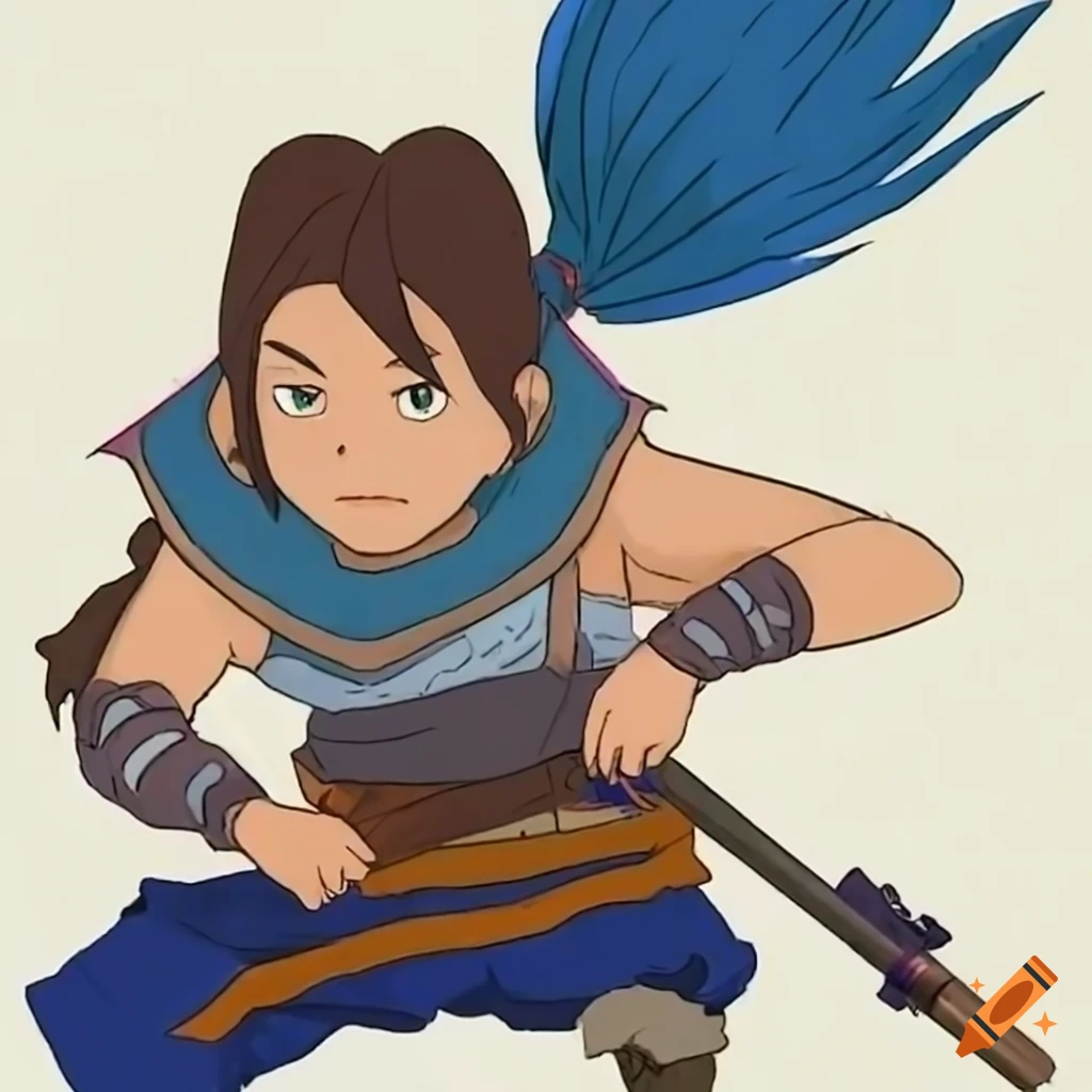 League of Legends Character Yasuo in drawing style of Studio ghibli on ...