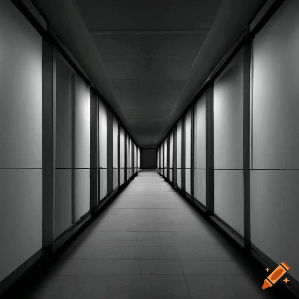 Empty corridor, photorealistic