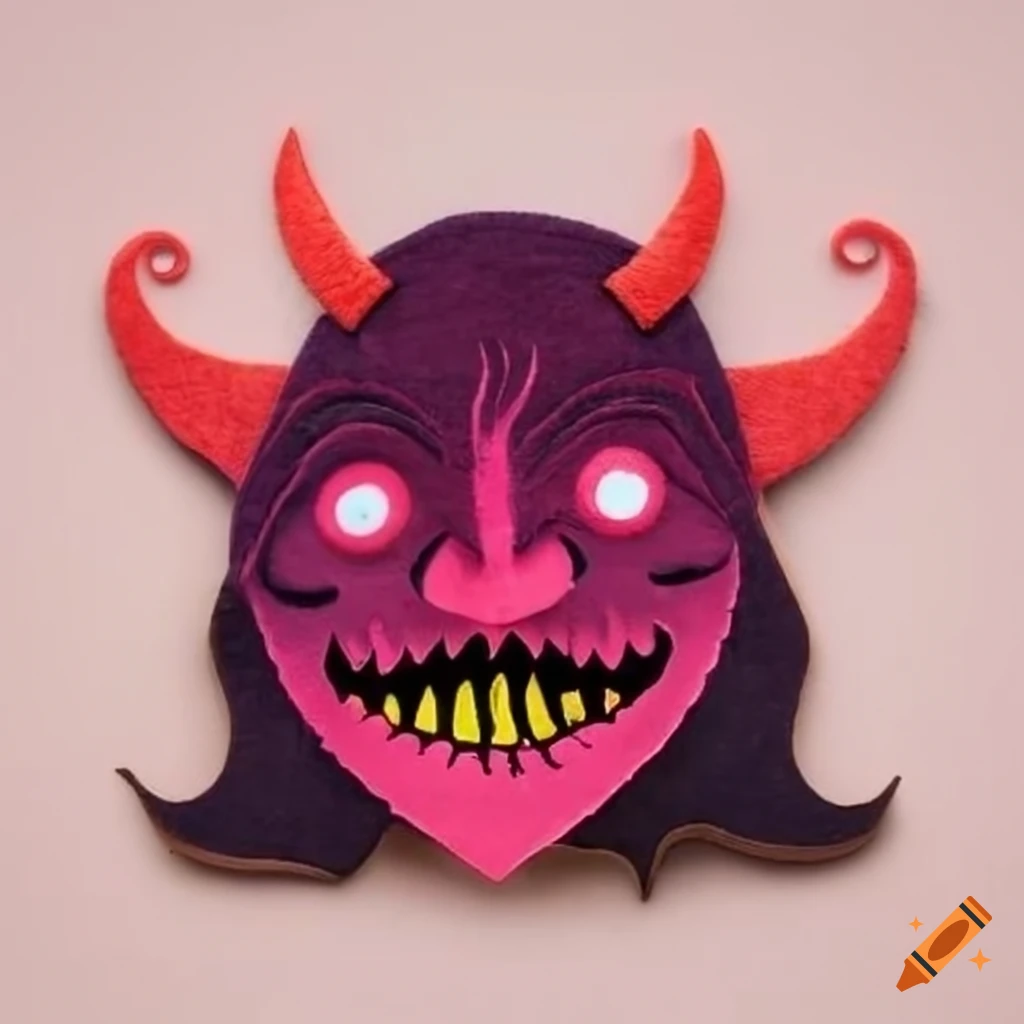 Felt cutout demon on Craiyon