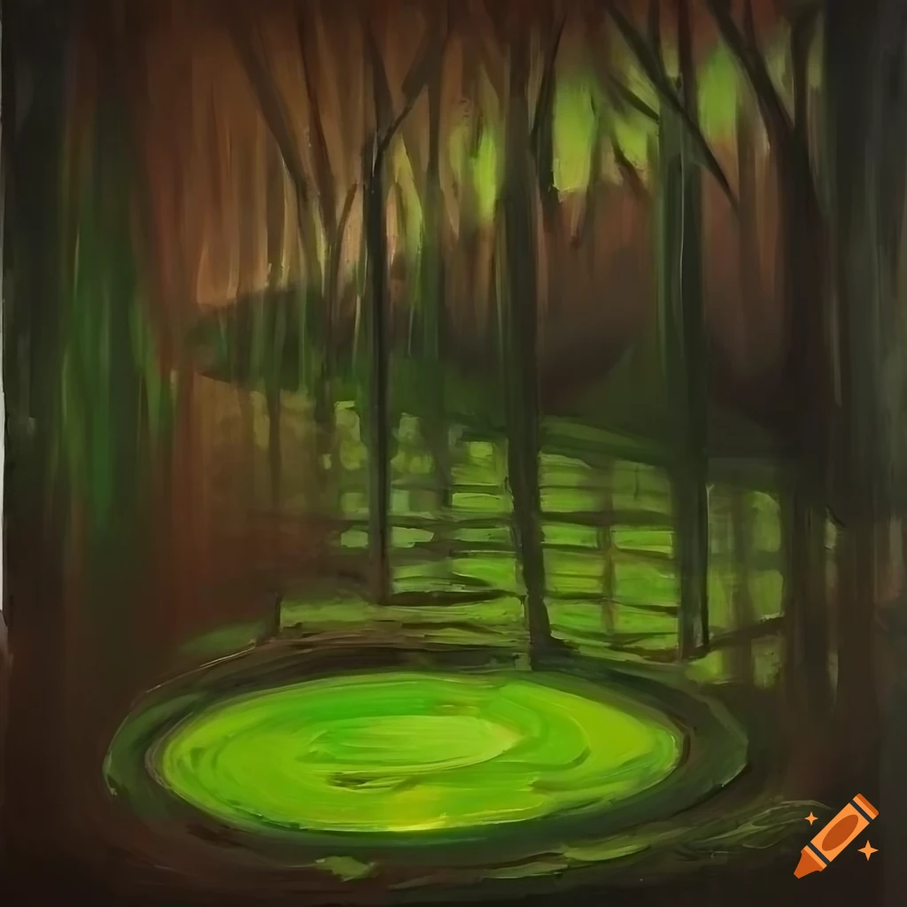 A ghoul creeping out of a sewer hole, urban, brown colours, green ...