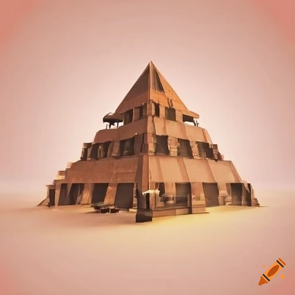 A group of workers building a pyramid on Craiyon