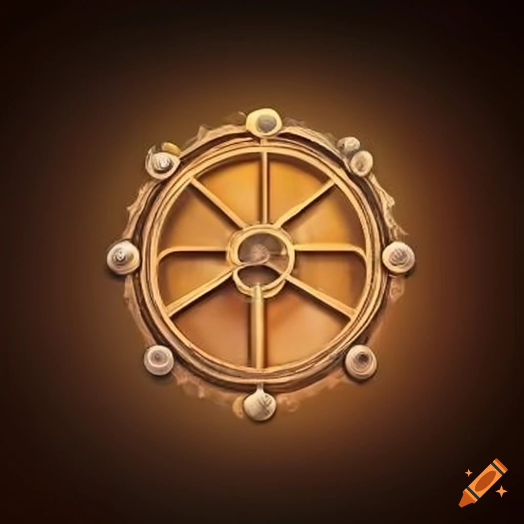 Wheel of dhamma logo for a cafe on Craiyon