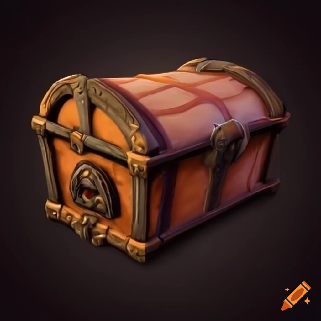 Stylized ornament fantasy chest on Craiyon