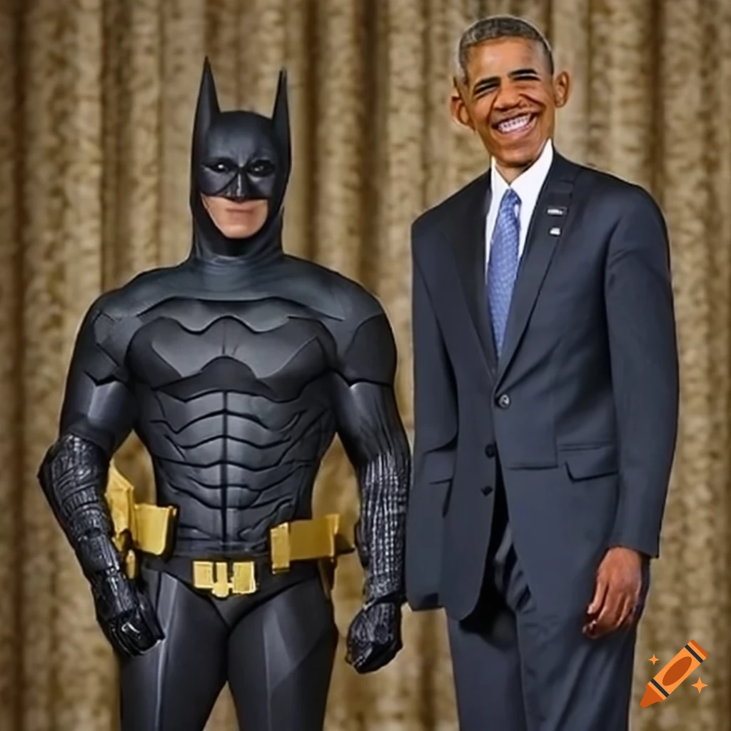 Barack obama with batman suit but without the batman mask only the suit ...