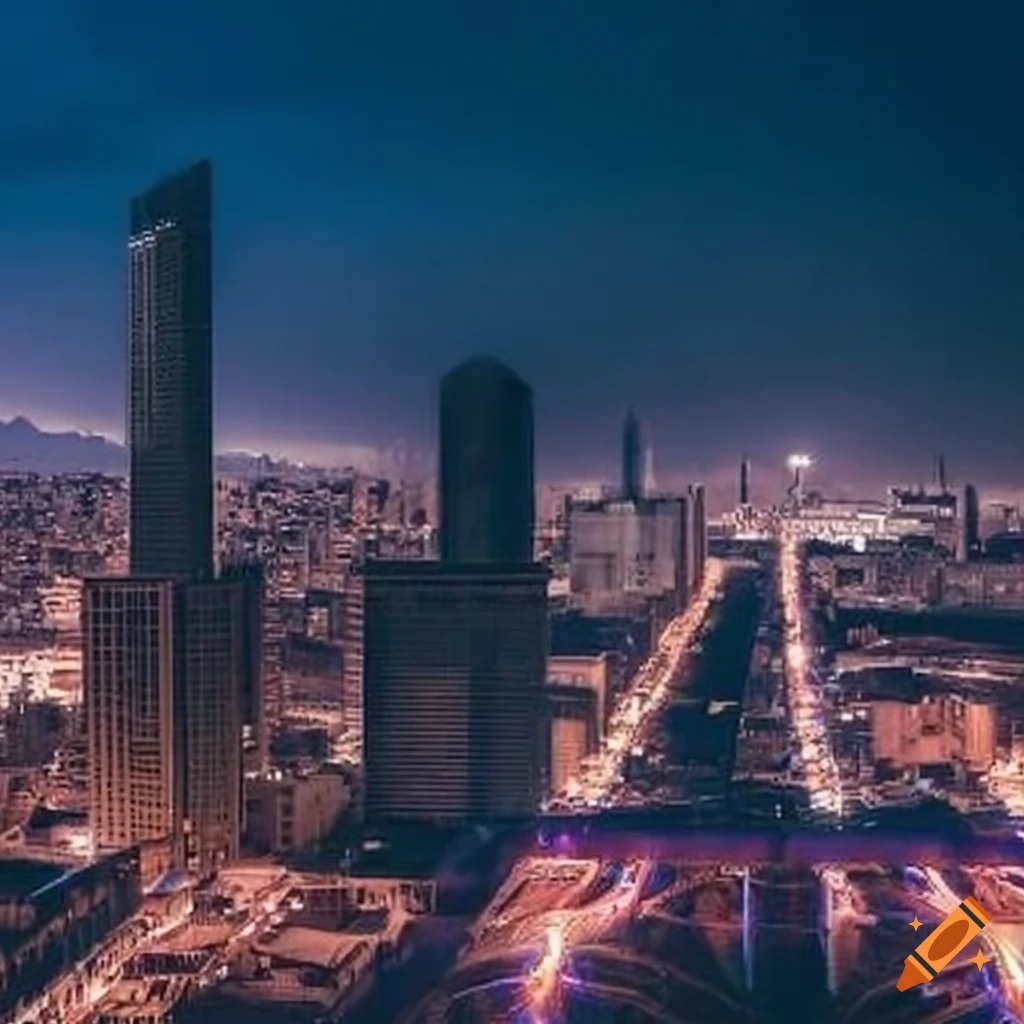 A vibrant cityscape in modern iran