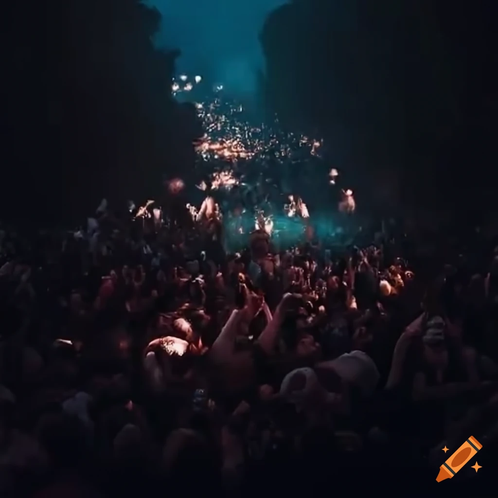 Crowd celebrating with joy and excitement, captured with cinematic ...