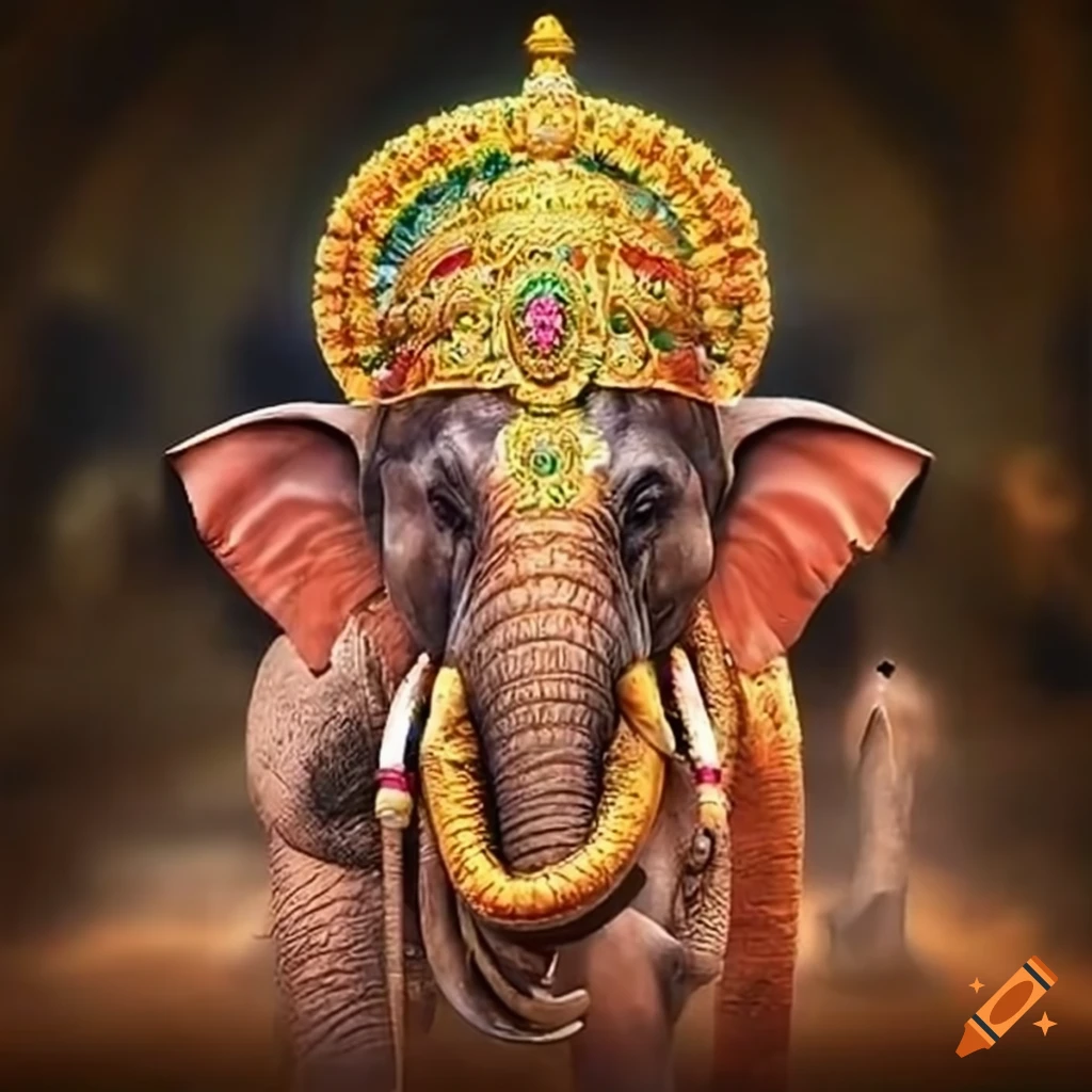 Elephant which god inder used to ride power of 100 elephants on Craiyon