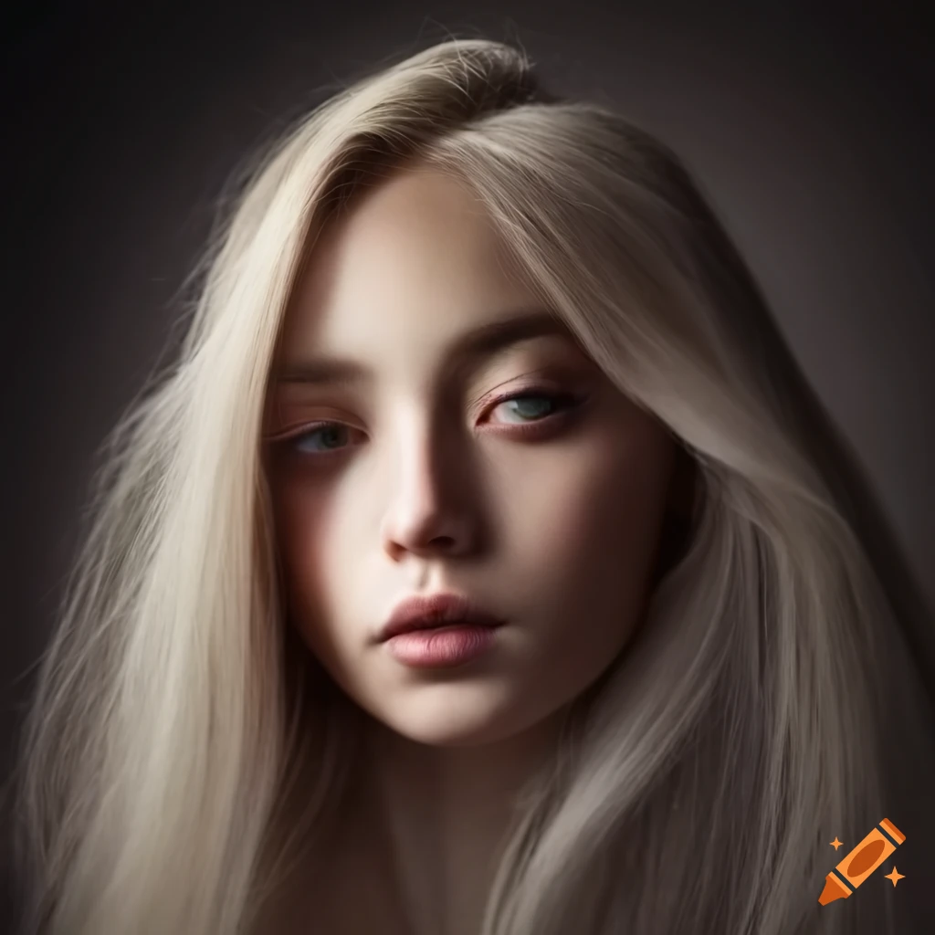 Photograph of beautiful girl with crystal clear skin on Craiyon