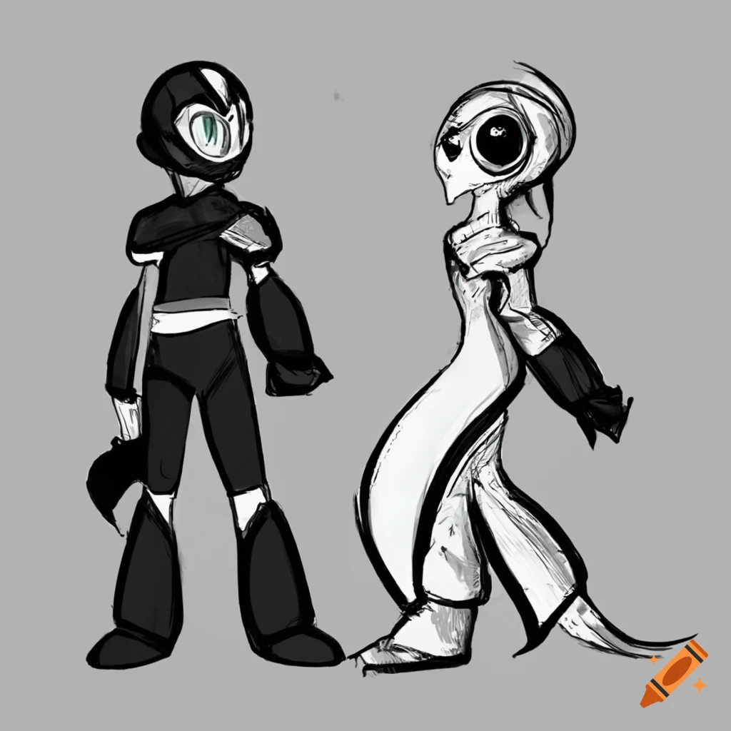 Ghost mega man with a ghost tail and no legs