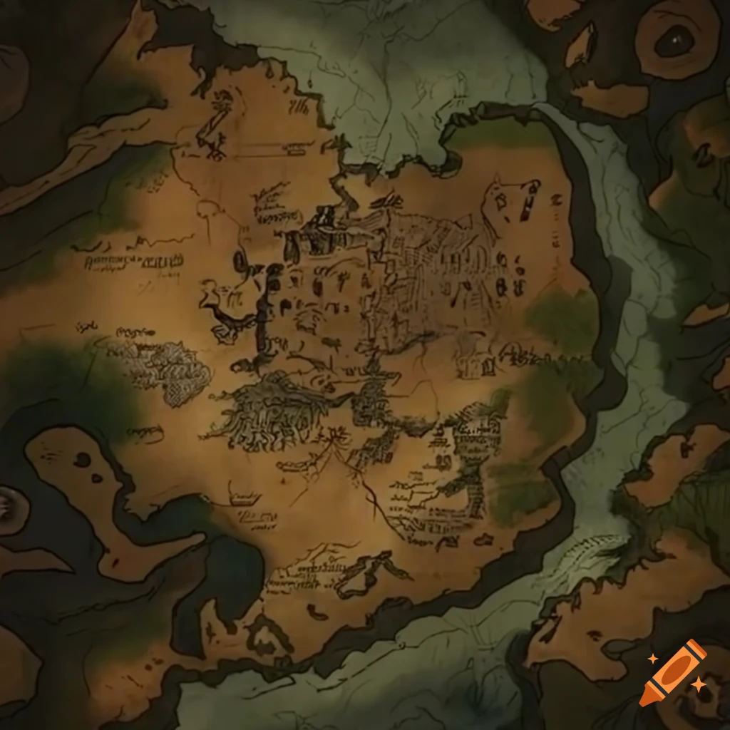 Tolkien inspired dungeons and dragons map