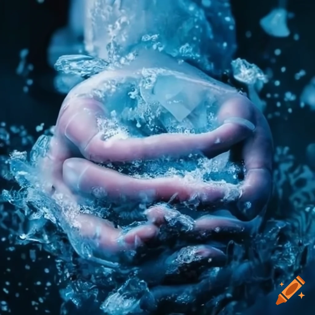 Cold hands frozen icy hands on Craiyon