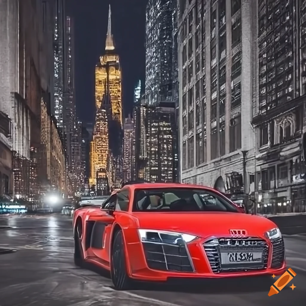 Audi r8 new york city nighttime on Craiyon