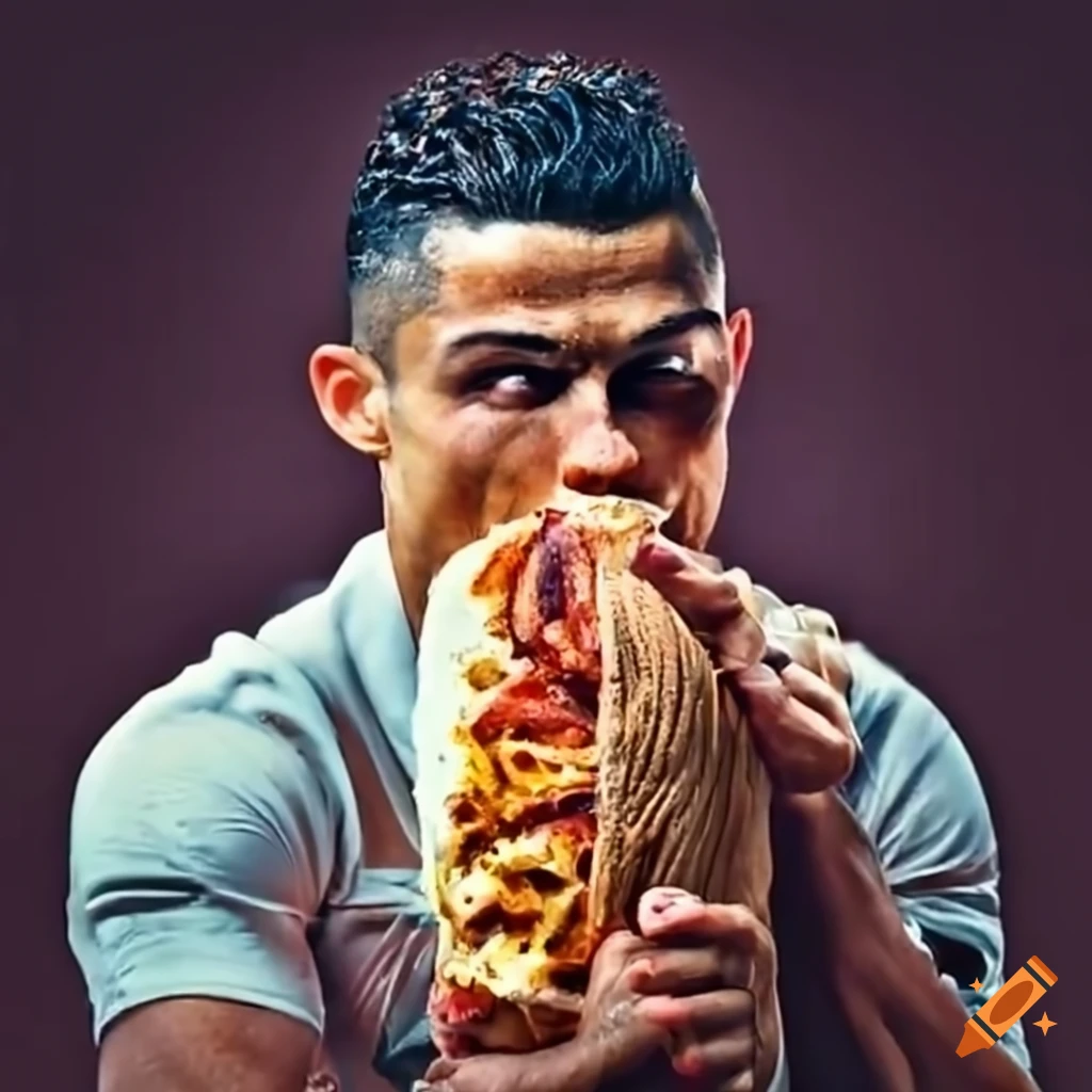 Ronaldo eating döner on Craiyon