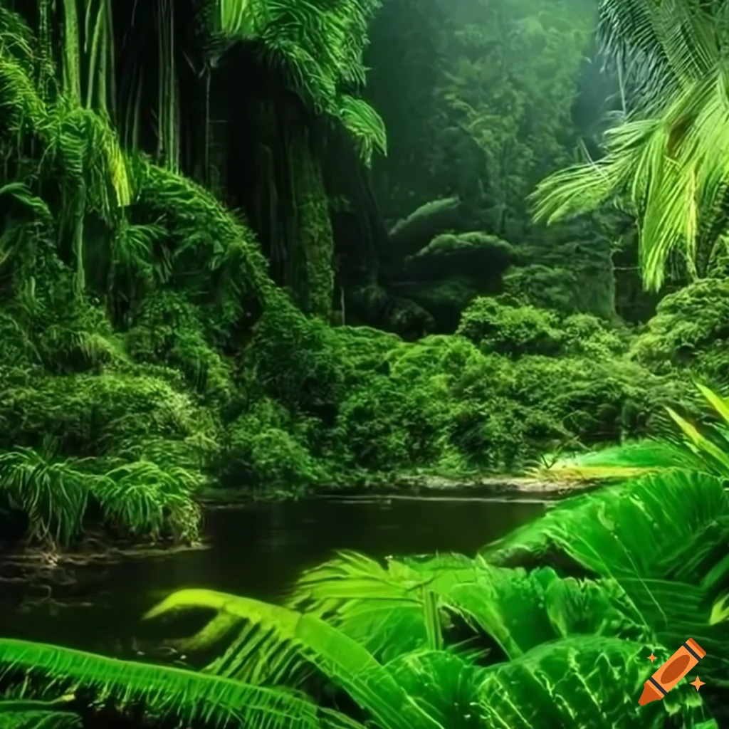 Paysage oasis jungle