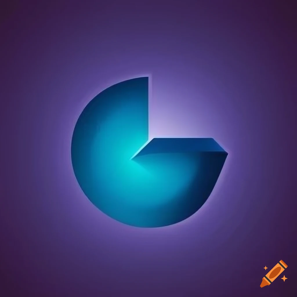 A soft shape blue logo mixing an arrow and a @ symbol on Craiyon