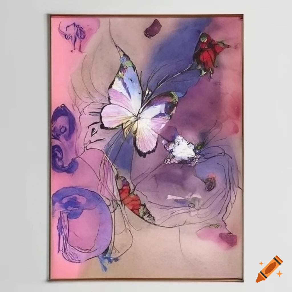 Robert Rauschenberg japanese art nouveau WATERCOLOUR AND INK YOSHITAKA ...