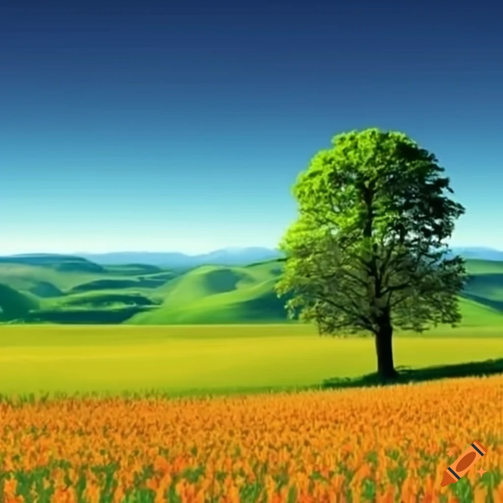 Landscapes in Windows XP style on Craiyon
