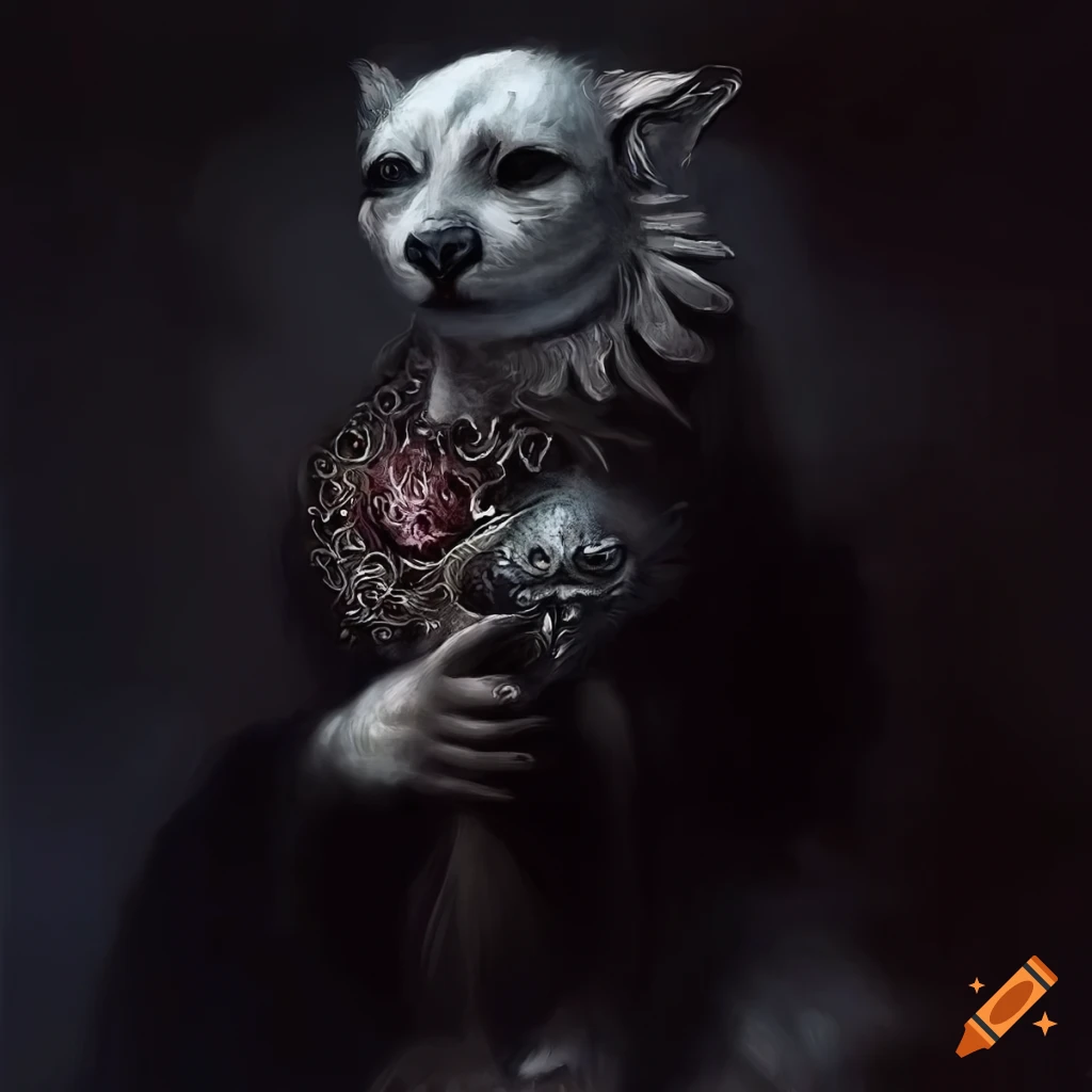 Gothic painting animals on Craiyon