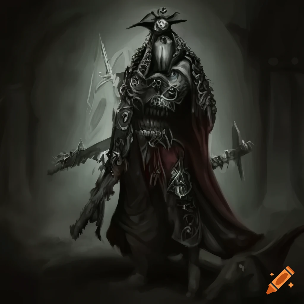 Sword & sorcery officer with helm plumage black and white fredrik ...