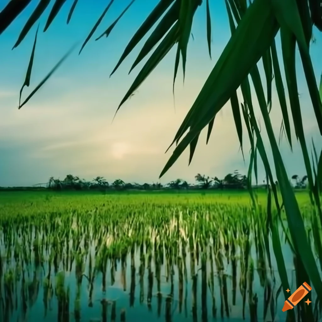 Lying in rice field looking up at sky surrounded by tall thick bamboo