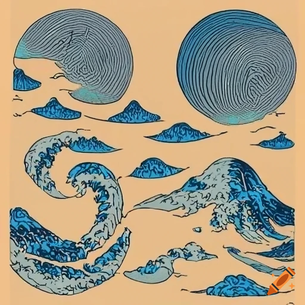 Data visualization in style of some Ancient Japanese Wave Illustrations ...