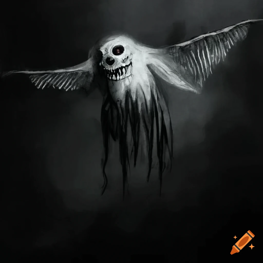 Monochrome white on black watercolor scary stories to tell in the dark ...