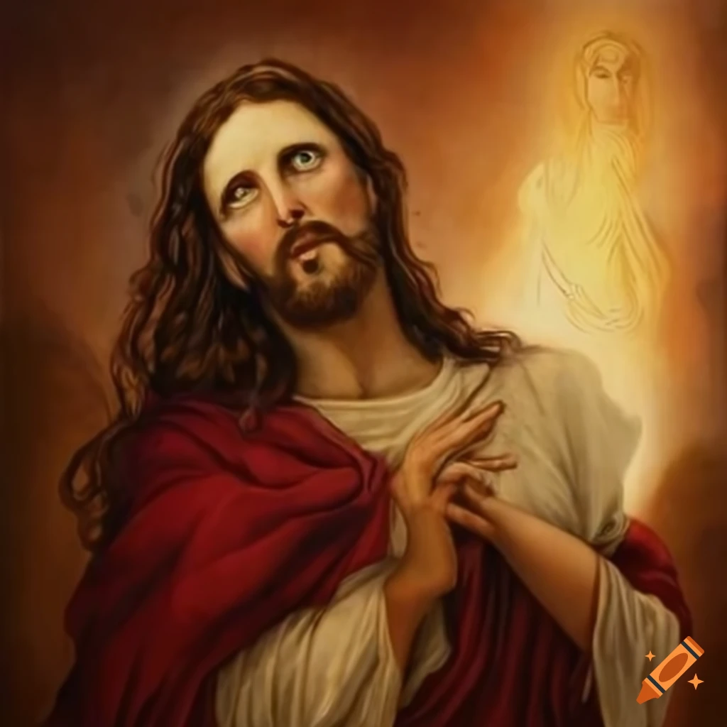 Religious artwork illustrating jesus' triumph over temptation