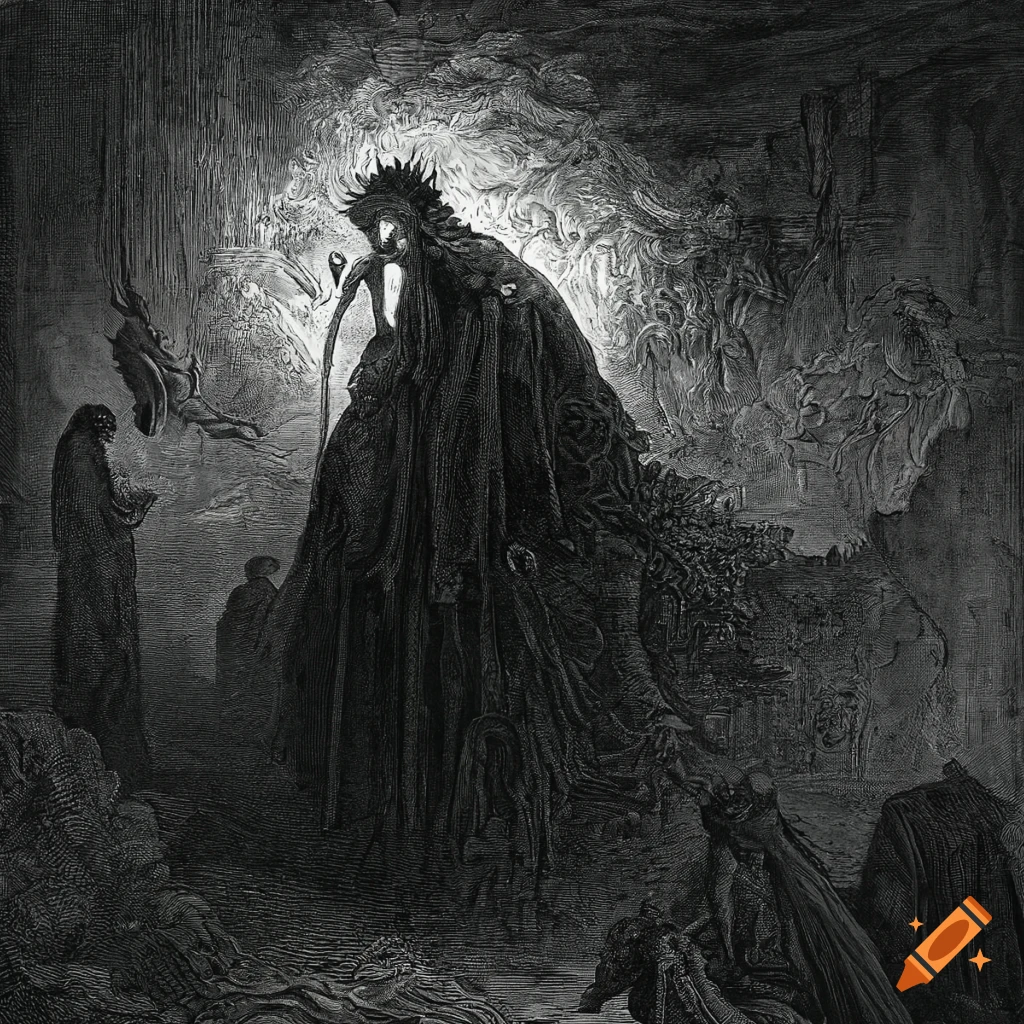 Gustave doré, demons in anguish, black & white, high resolution on Craiyon