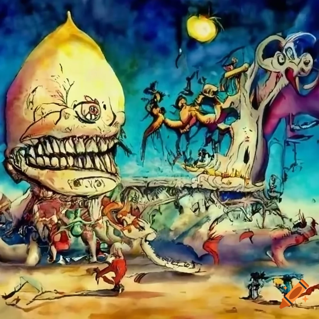 Weird scene by Robert Williams and Dr Seuss and Bayard Wu and Todd ...