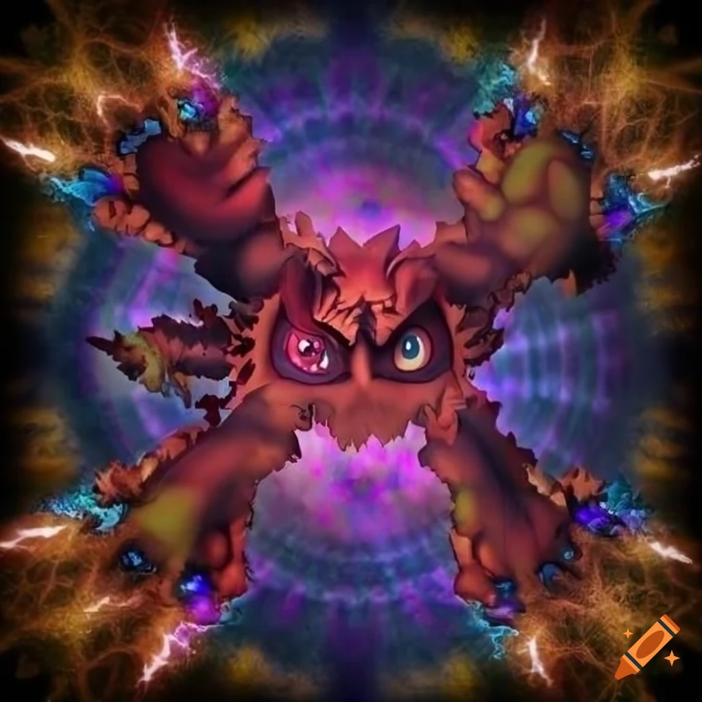 Twilight foggy beasts face fractal glowing digimon pokemon monster ...