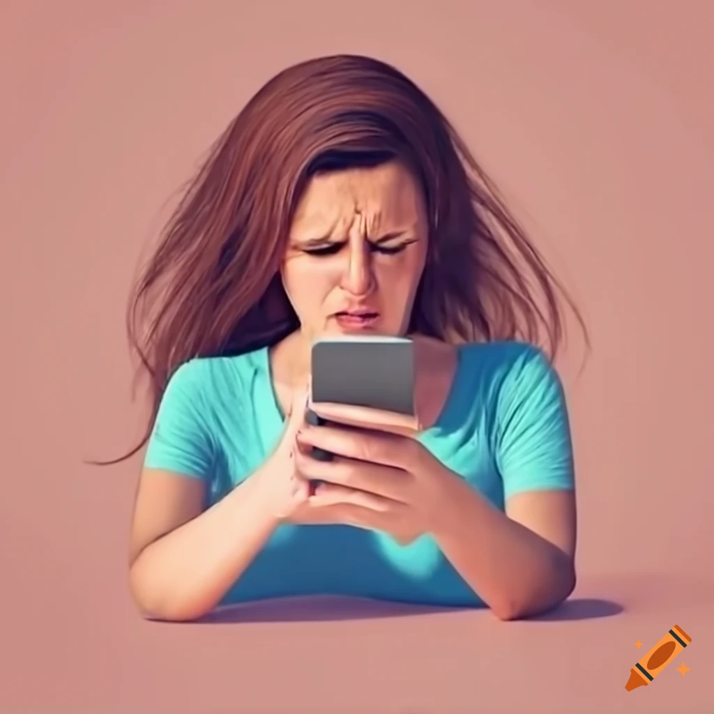 Image of stressed smartphone user