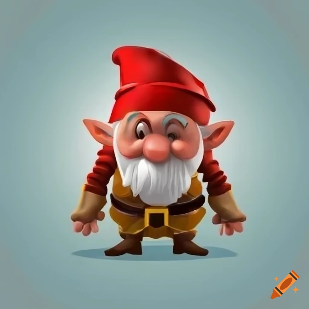 Cartoon image of a kicked dwarf with a red cap