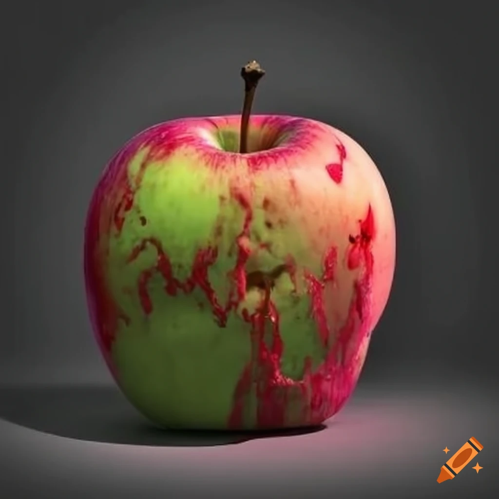An apple with horrifying dimensions