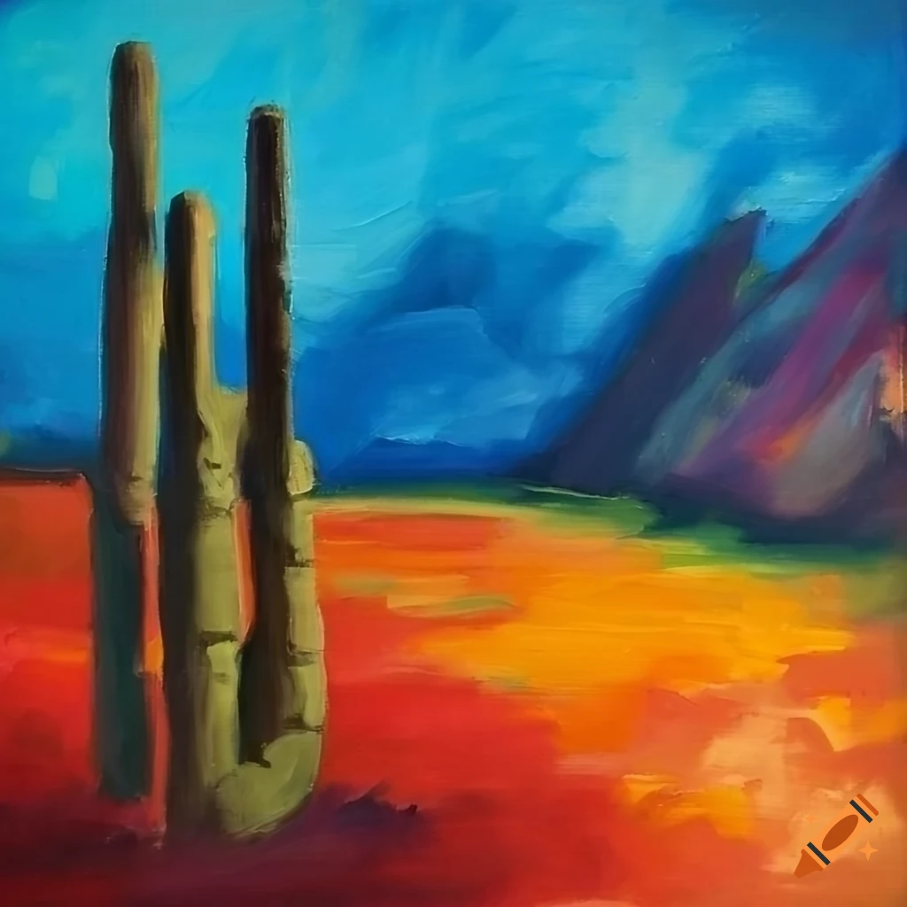 Sonora landscape painting in the style of Pilar Margenat on Craiyon