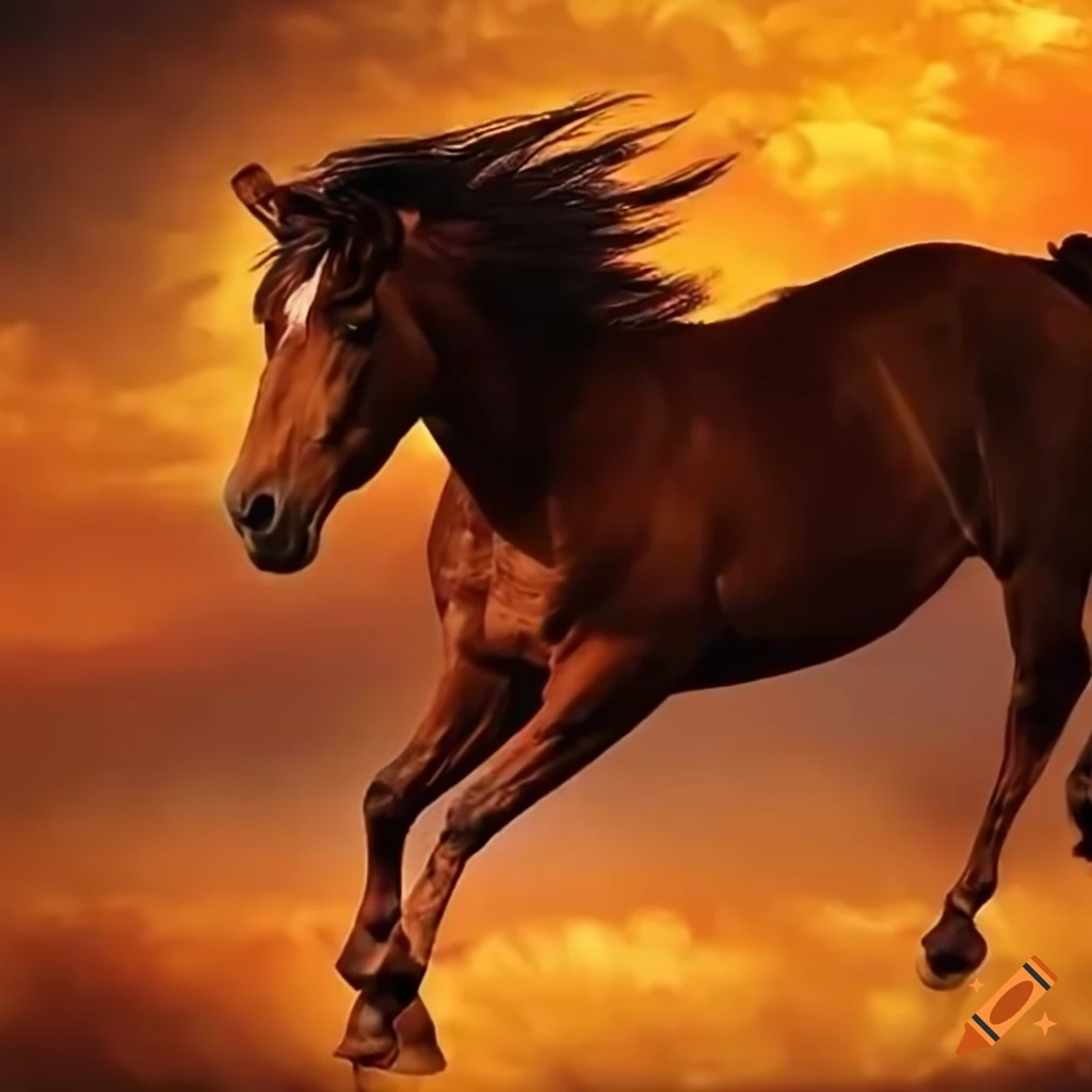 Majestic horse running