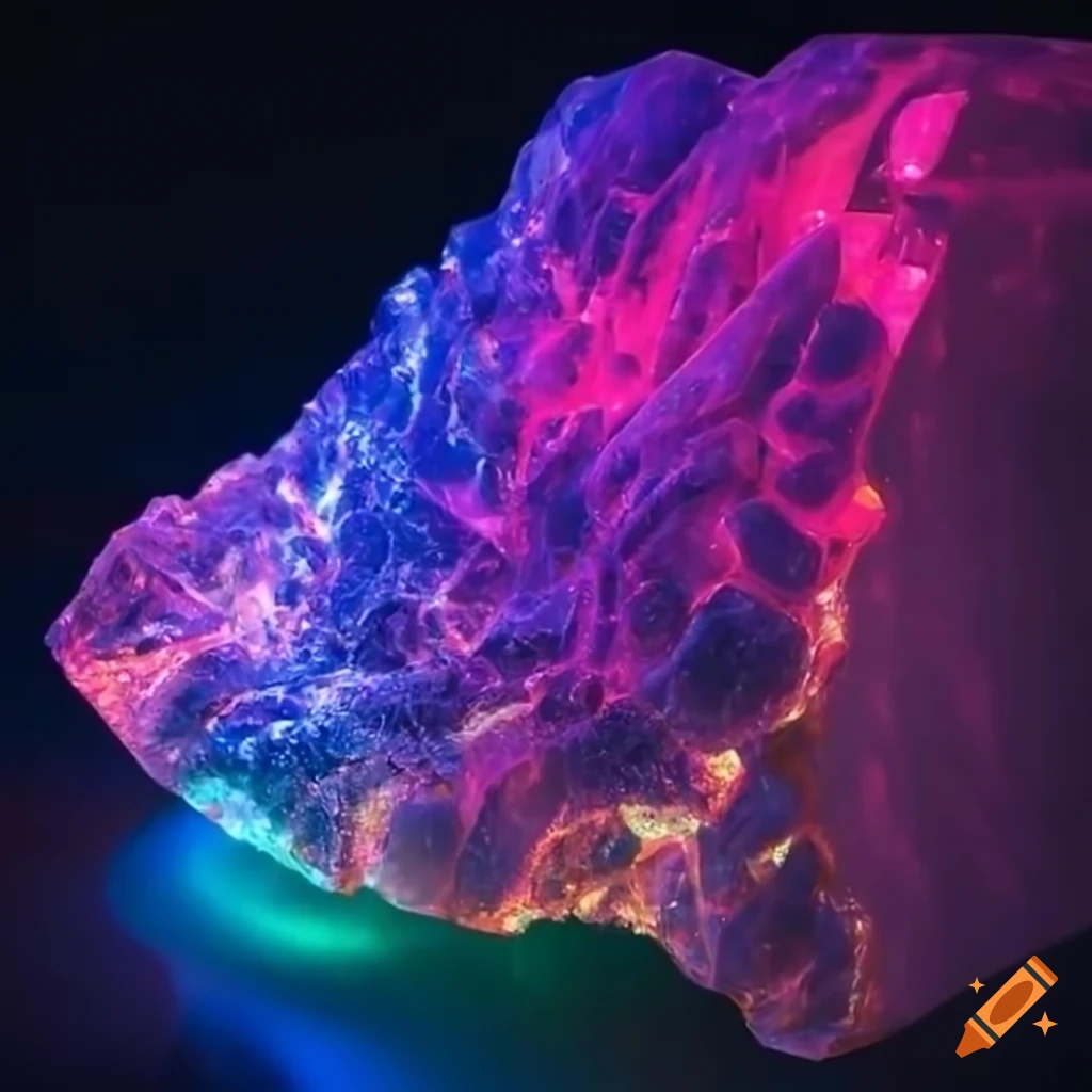 Glowing salt crystal sculpture made of of translucent lava, inspired by ...